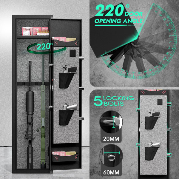 Re Labida Floor [2024 New] 1-2 Gun Safe, Digital Keypad Large Long Gun ...